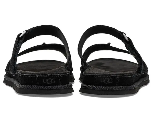 UGG Goldengaze Suede Slides With Adjustable Strap - Black