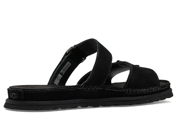 UGG Goldengaze Suede Slides With Adjustable Strap - Black