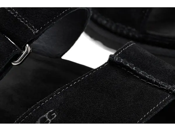 UGG Goldengaze Suede Slides With Adjustable Strap - Black