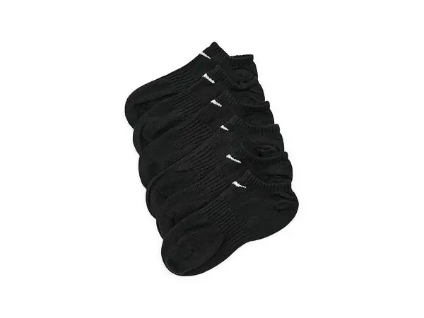 Nike Everyday Lightweight No Show Athletic Socks 6 Pair Pack - Black