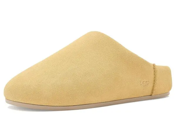 UGG Elea Slip-on Suede Slippers With Sheepskin Lining - Yellow