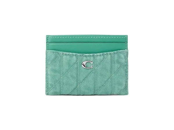 COACH Essential Card Case With Quilting Wallet Handbags Ivory - Bone