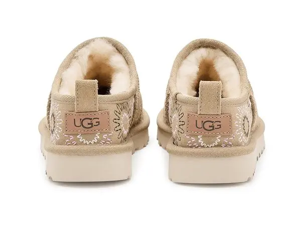 UGG Classic Micro Sun Stitch Embroidered Slip-on Boots - Taupe