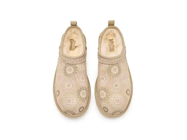 UGG Classic Micro Sun Stitch Embroidered Slip-on Boots - Taupe