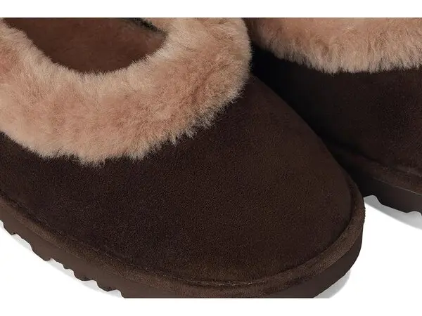 UGG Zora Suede Sheepskin Ballet Flats - Brown