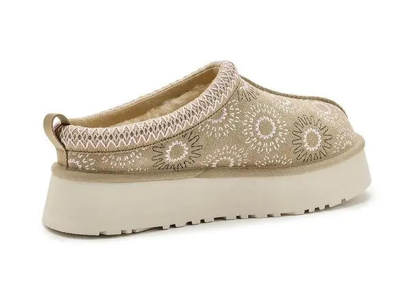 UGG Tazz Sun Stitch Embroidered Suede Slippers