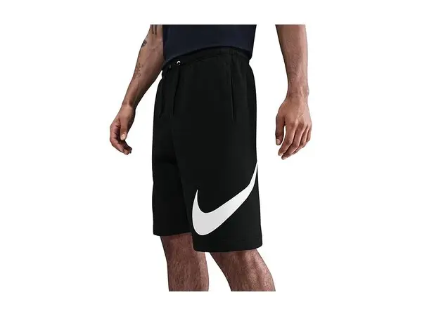 Nike Club Fleece Mid-thigh Workout Shorts - Black