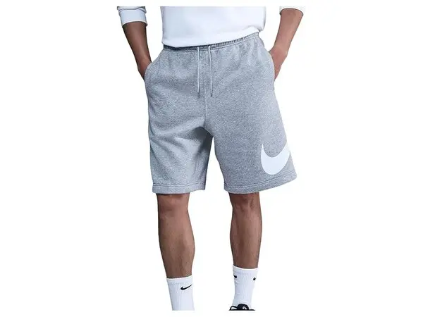 Nike Club Fleece Logo Drawstring Shorts - Gray
