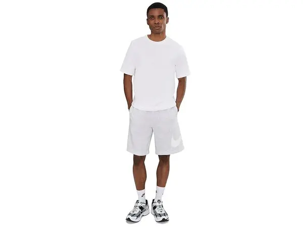 Nike Club Fleece Mid-thigh Workout Shorts - White