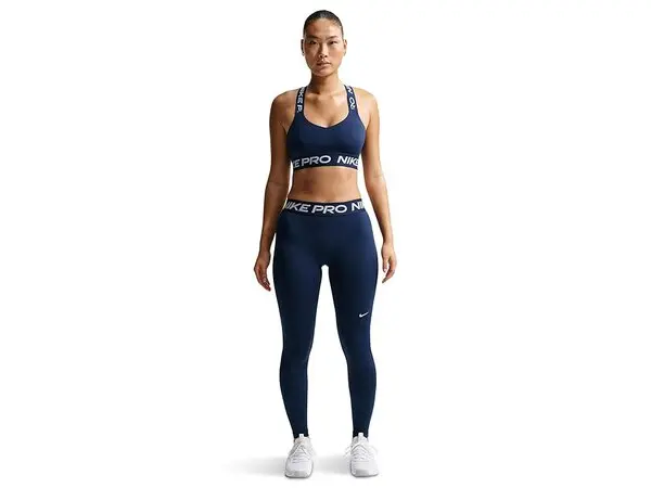Nike Pro Mid-rise Full-length Leggings Workout /white - Navy