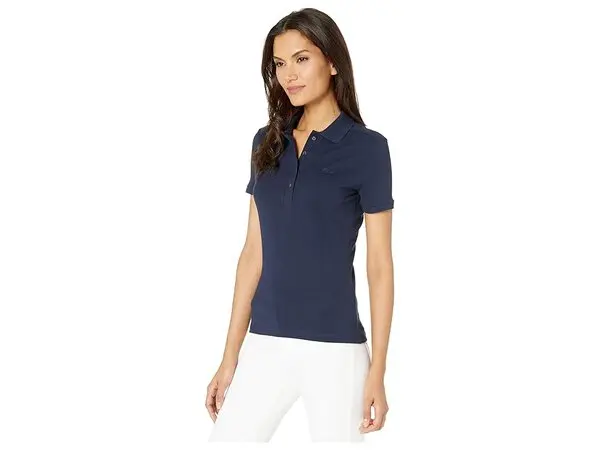 Lacoste Short Sleeve Slim Fit Stretch Pique Polo - Navy