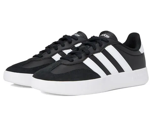 Adidas Barreda Leather And Suede Sneakers - Black