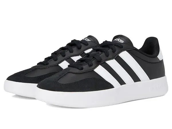 Adidas Barreda Leather And Suede Sneakers - Black