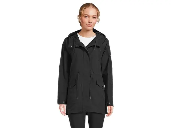 Columbia Water-resistant Hooded Jacket With Drawstring Waist - Black