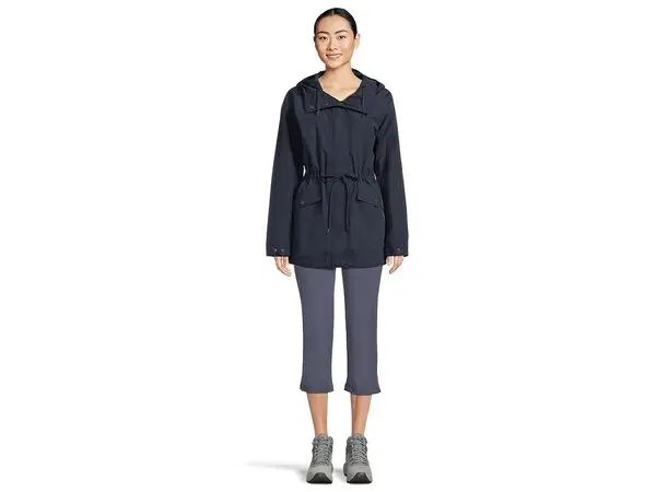 Columbia Water-resistant Hooded Jacket With Drawstring Waist - Navy