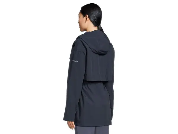 Columbia Water-resistant Hooded Jacket With Drawstring Waist - Navy