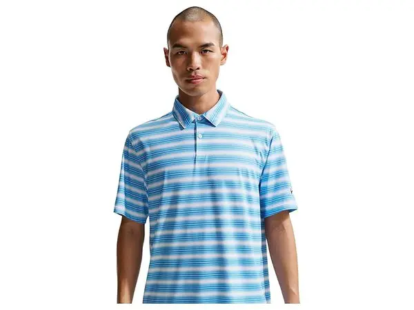 Nike Velocity Dri-fit Striped Golf Polo Clothing Work /hydrogen /black - Blue