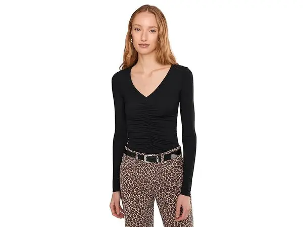 Madewell Slinky V-neck Top - Black