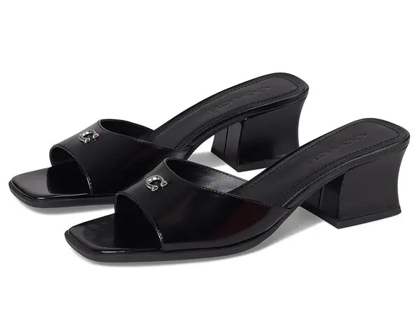 COACH Sculpted C Leather Block Heel Sandals