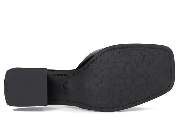 COACH Sculpted C Leather Block Heel Sandals