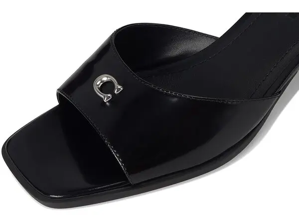 COACH Sculpted C Leather Block Heel Sandals