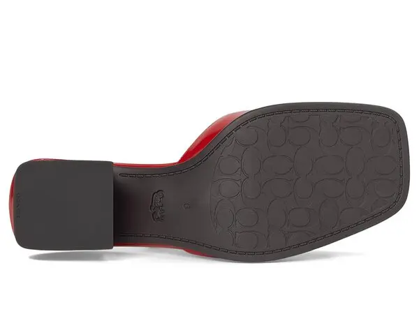 COACH Sculpted C Leather Block Heel Sandals