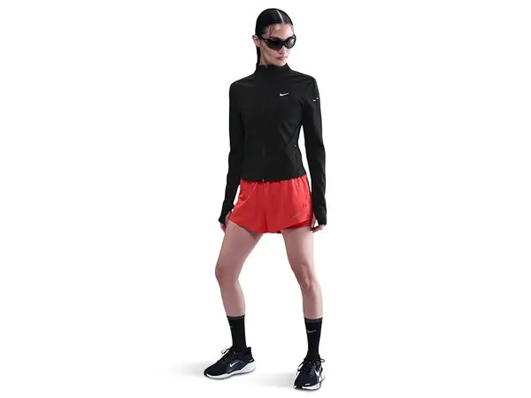 Nike Swift Dri-fit Full-zip Running Top - Black/reflective Silver
