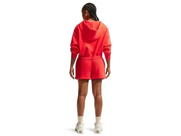 Nike Phoenix Fleece Oversized Crop Henley Hoodie - Orange