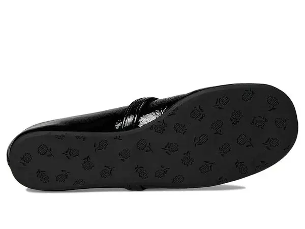 COACH Sculpted C Crinkle Patent Leather Mary Jane Flat Shoes - Black
