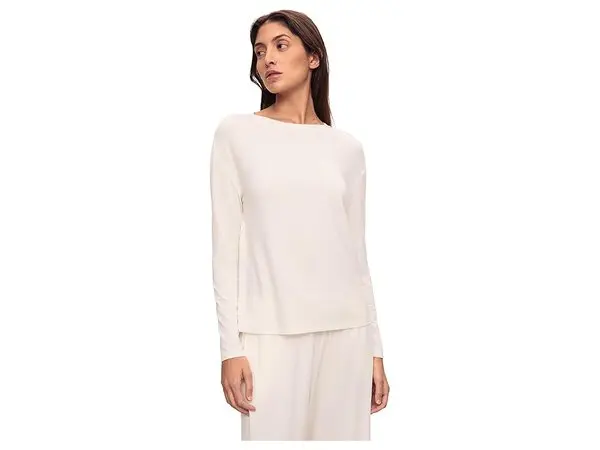 Eberjey Gisele Modal Long Sleeve Top - Bone
