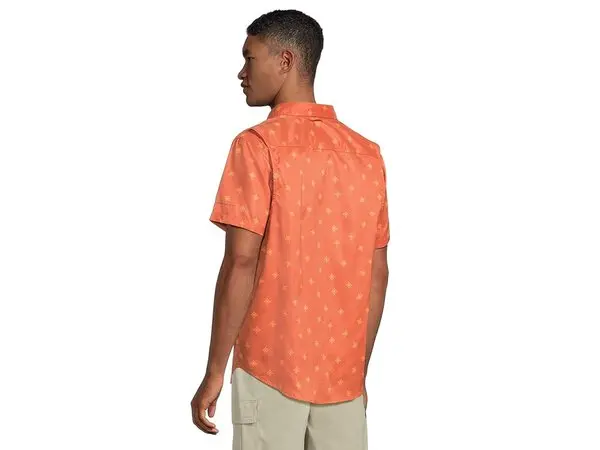 Columbia Utilizer Printed Woven Short Sleeve Clothing Tuscan Sundot Tonal - Orange