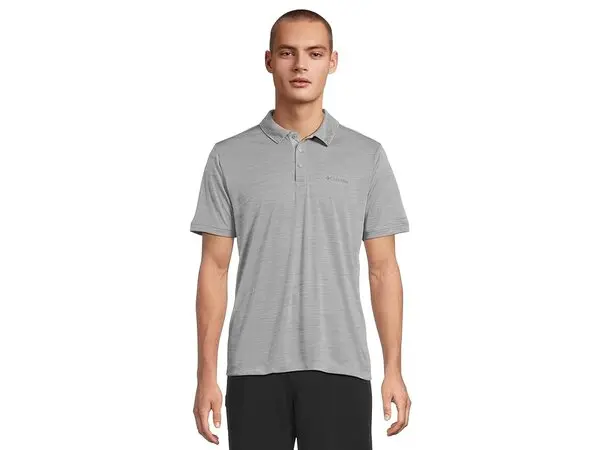 Columbia Sage Peak Knit Polo Short Sleeve Knit Grey Heather - Gray
