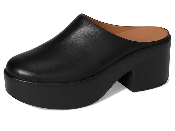 Fitflop Leather Platform Heeled Mules