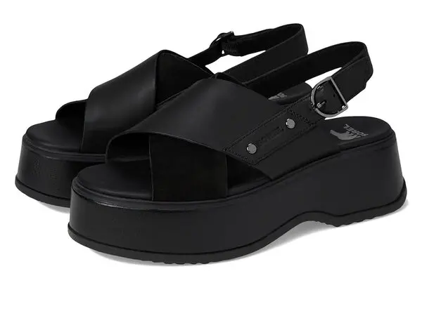 Sorel Dayspring Crisscross Platform Sandals - Black/black