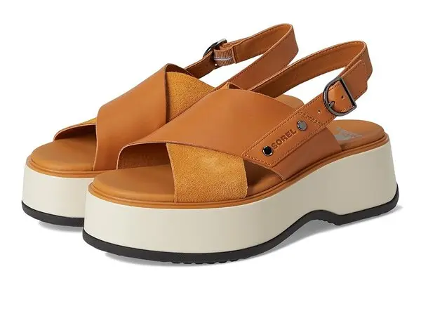 Sorel Dayspring Crisscross Platform Sandals - Gold