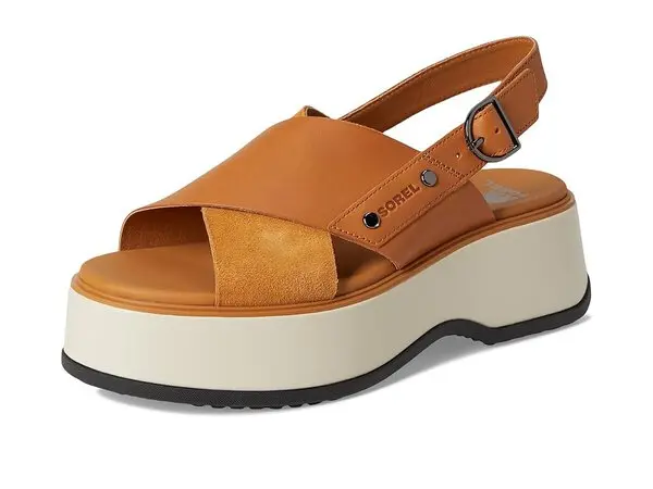 Sorel Dayspring Crisscross Platform Sandals - Gold
