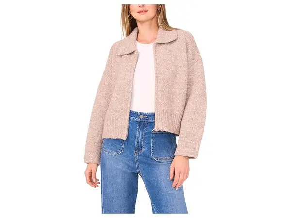 Vince Camuto Collared Zip-up Cardigan Sweater