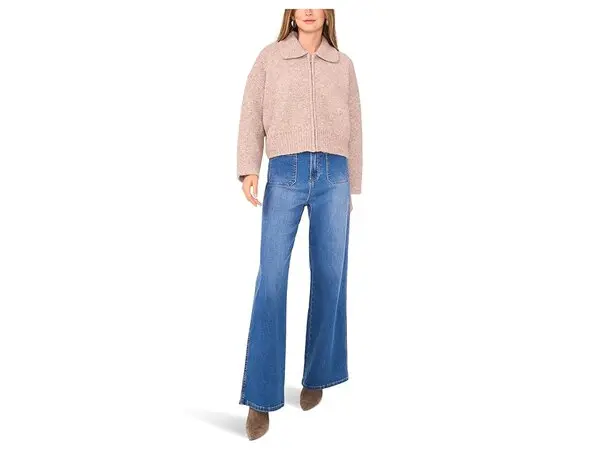 Vince Camuto Collared Zip-up Cardigan Sweater