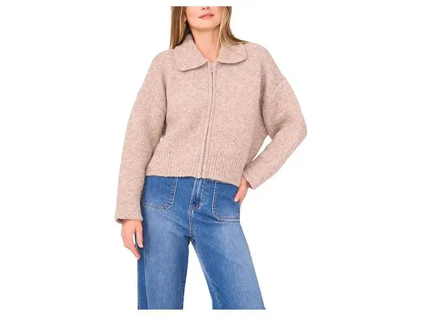Vince Camuto Collared Zip-up Cardigan Sweater