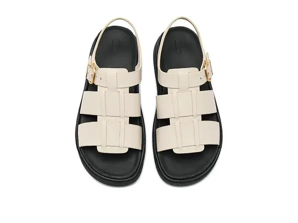 Fitflop Gen-ff Leather Fisherman Wedge Sandals - Beige