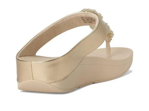 Fitflop Metallic Beadie-button Wedge Sandals - Gold