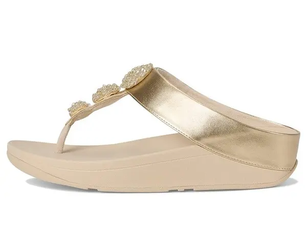 Fitflop Metallic Beadie-button Wedge Sandals - Gold