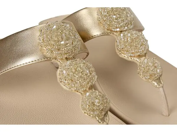 Fitflop Metallic Beadie-button Wedge Sandals - Gold