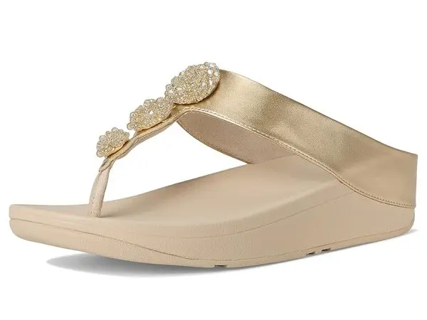 Fitflop Metallic Beadie-button Wedge Sandals - Gold