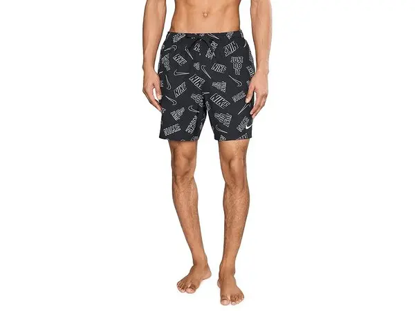 Nike Breaker Print 7 Volley Swim Trunks - Black