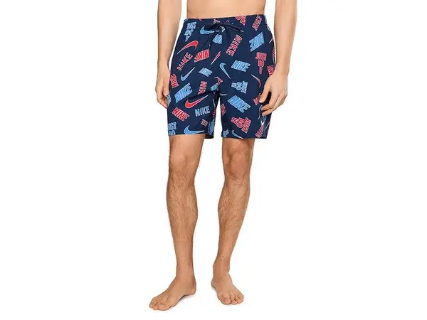 Nike Breaker Print 7 Volley Swim Trunks - Blue
