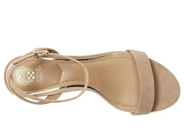 Vince Camuto Lylah Kitten Heel Ankle Strap Sandals - Beige