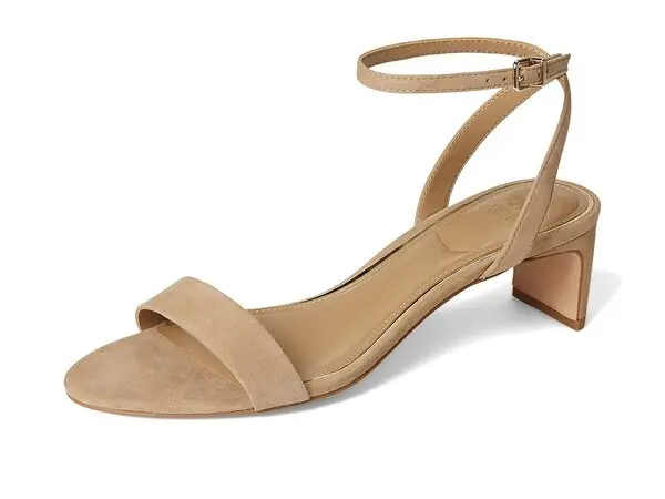 Vince Camuto Lylah Kitten Heel Ankle Strap Sandals - Beige