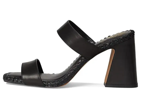 Vince Camuto Kaden Stitched Block Heel Mule Sandals - Black
