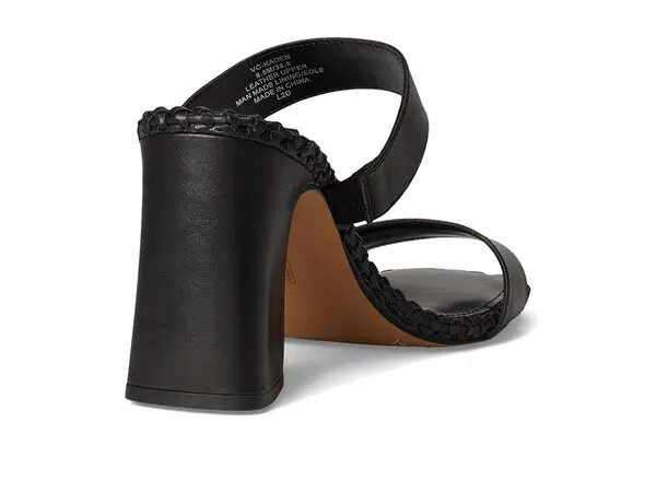 Vince Camuto Kaden Stitched Block Heel Mule Sandals - Black